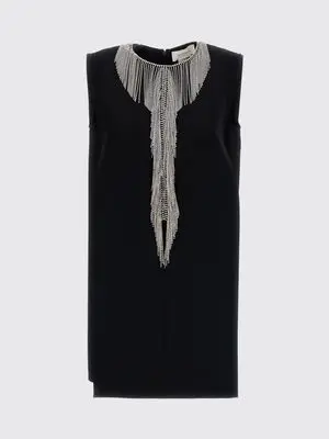 Sportmax Cady Sheath Mini Dress With Jewel Collar And Rhinestones