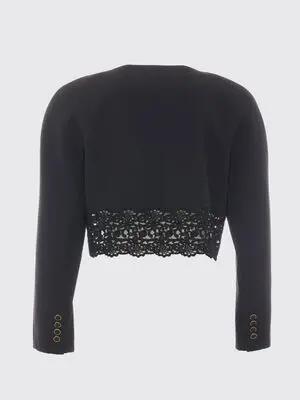 Chloé Cropped Wool Jacket With Lace Embroidery