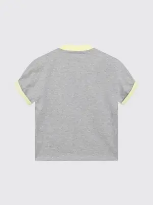 Versace Cotton T-shirt With Printed Logo And Contrast Trims - Grey