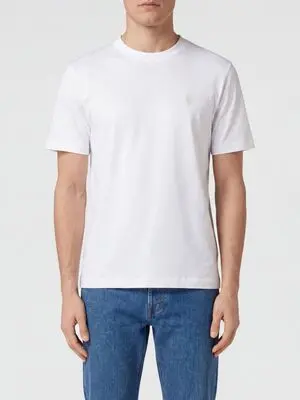 Eleventy Slim Fit Crewneck T-shirt In Pure Cotton With Tone-on-tone Logo - White