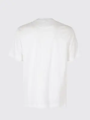 Eleventy Slim Fit Crewneck T-shirt In Pure Cotton With Tone-on-tone Logo - White