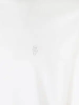Eleventy Slim Fit Crewneck T-shirt In Pure Cotton With Tone-on-tone Logo - White