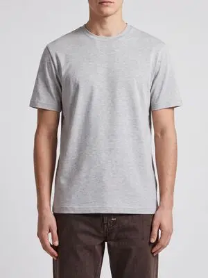 Eleventy Basic Design Short-sleeve Cotton Crew-neck T-shirt - Grey