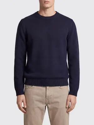 ROBERTO COLLINA Crewneck Long-sleeved Jumper In Fine Merino Wool - Blue 1