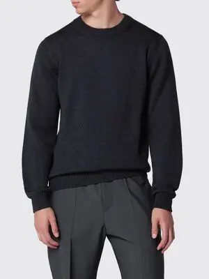 ROBERTO COLLINA Crewneck Long-sleeved Jumper In Fine Merino Wool - Charcoal