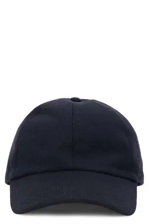 SLOWEAR Minimalist Wool Baseball Cap With Curved Visor - Black