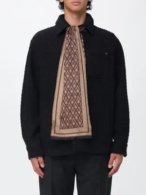 Valentino Garavani Silk Scarf With Printed Logo And Fringed Edges