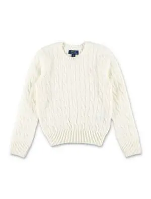Polo Ralph Lauren Mini Cable-knit Wool & Cashmere Sweater With Embroidered Pony