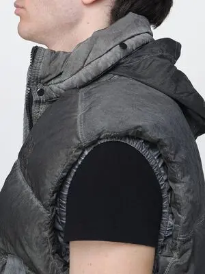 C.P. COMPANY Quilted Eco-chrome R Nylon Padded Gilet With High Neck
