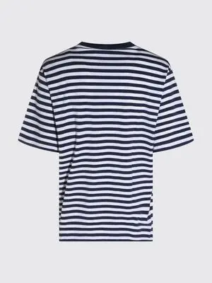 Dolce & Gabbana Striped Cotton T-shirt With Dg Monogram And Dropped Shoulders