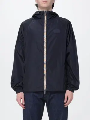 Burberry Lightweight Nylon Hooded Windbreaker Jacket With Ekd Logo
