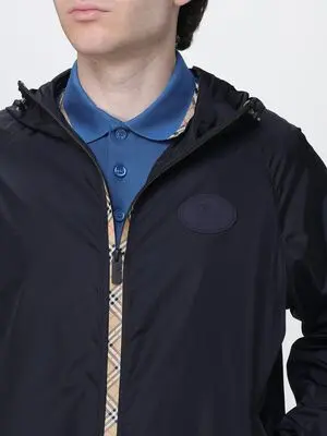 Burberry Lightweight Nylon Hooded Windbreaker Jacket With Ekd Logo