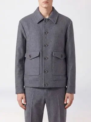 Valentino Garavani Single-breasted Short Wool-blend Coat With Classic Collar