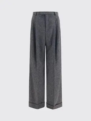 Valentino Garavani Wide-leg Tailored Wool Blend Trousers With Turn-up Cuffs