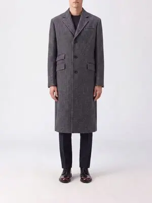 Valentino Garavani Single-breasted Long Coat In Merino Wool