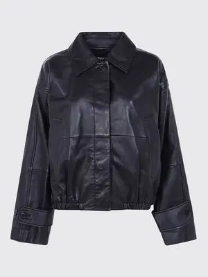 RÓHE Lambskin Leather Shirt Jacket With Dropped Shoulders And Elasticated Hem