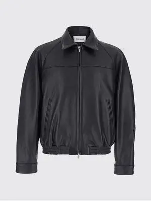 TONYWACK Lambskin Leather Bomber Jacket With Dropped Shoulders And Elasticated Hem