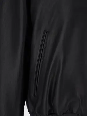 TONYWACK Lambskin Leather Bomber Jacket With Dropped Shoulders And Elasticated Hem
