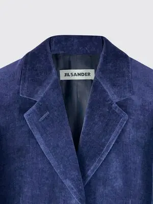 JIL SANDER Single-breasted Cropped Velvet Blazer In Cotton And Linen