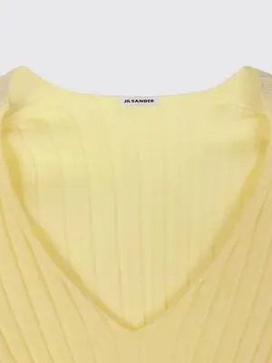 JIL SANDER Slim Fit Ribbed V-neck Jumper In Cashmere And Silk - Lime