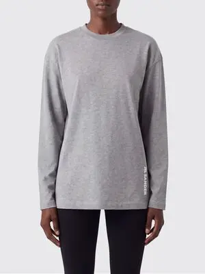 JIL SANDER Long-sleeved Cotton T-shirt With Contrast Logo - Smoke Grey