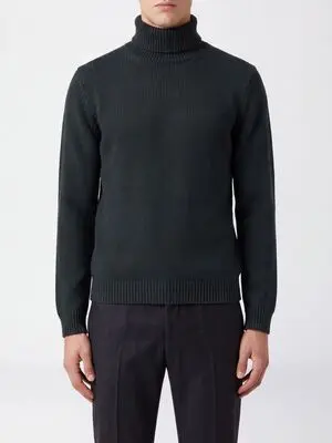 ROBERTO COLLINA Pure Wool Ribbed Turtleneck Jumper - Military