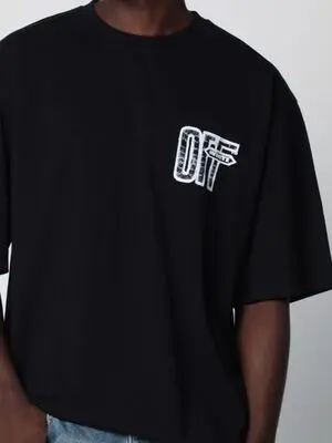 Off-White Relaxed Fit Cotton T-shirt With Back Arrow Logo Print