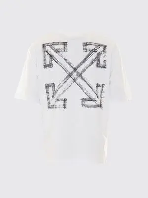 Off-White Relaxed Fit Cotton T-shirt With Back Arrow Logo Print