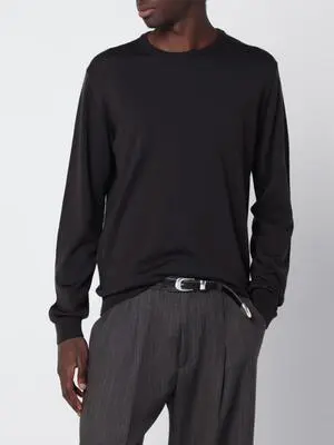 ROBERTO COLLINA Pure Virgin Wool Long-sleeved Crewneck Jumper - Brown