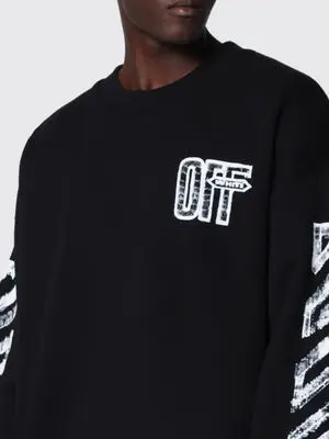 Off-White Oversized Cotton Jumper With Arrow And Diag Print