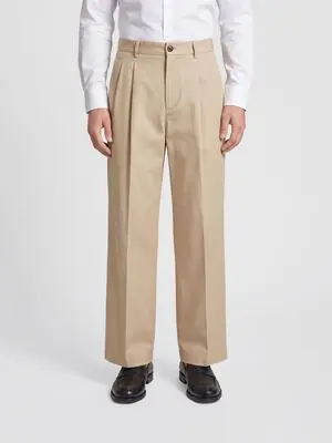 JIL SANDER Oversized Wide-leg Cotton Trousers