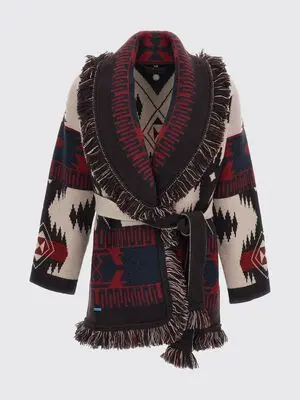 Alanui Cashmere Cardigan With Ethnic Pattern And Fringes - Brown