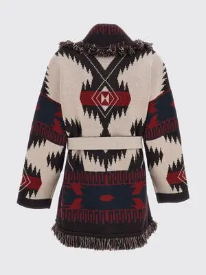 Alanui Cashmere Cardigan With Ethnic Pattern And Fringes - Brown