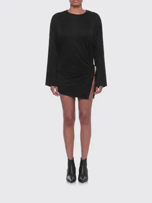 Attico Draped Viscose Mini Sheath Dress With Side Slit