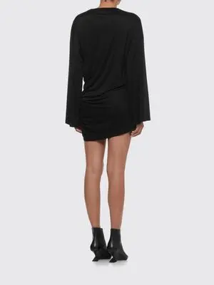 Attico Draped Viscose Mini Sheath Dress With Side Slit