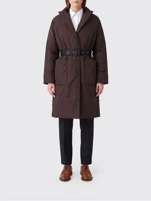 SEMICOUTURE Long Quilted Down Jacket With Adjustable Belt