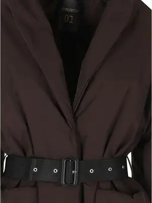 SEMICOUTURE Long Quilted Down Jacket With Adjustable Belt