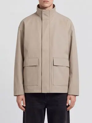 JIL SANDER Short Technical Fabric Parka With High Collar And Patch Pockets