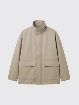 JIL SANDER Short Technical Fabric Parka With High Collar And Patch Pockets