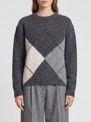 SEMICOUTURE Argyle Knit Sweater - Brown