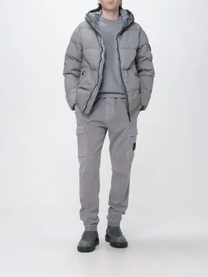 Stone Island Virgin Wool Crewneck Jumper With Compass Logo Patch - Grey