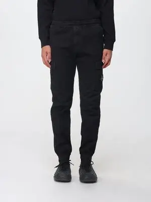 Stone Island Slim Fit Stretch Technical Fabric Cargo Trousers With Compass Logo - Black