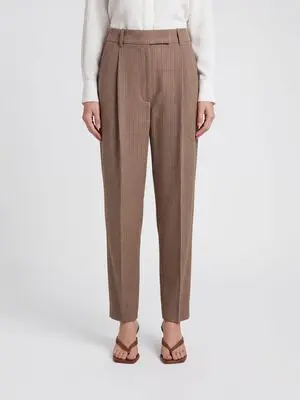 RÓHE High-waisted Striped Wool Blend Straight Trousers