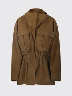 RÓHE Hooded Suede Leather Jacket - Brown