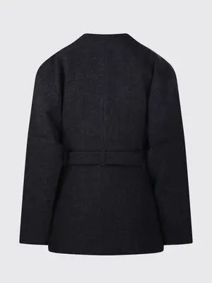 GANNI Short Single-breasted Belted Wool And Cashmere Coat