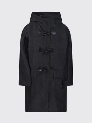 GANNI Long Hooded Wool And Cashmere Blend Duffle Coat