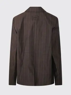 GANNI Single-breasted Pinstripe Wool Blazer