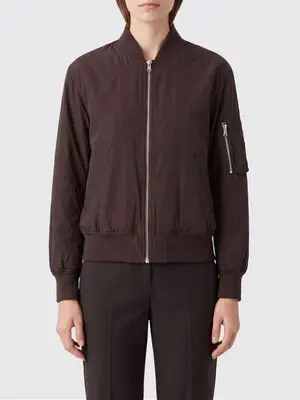 SEMICOUTURE Bomber Jacket With Zip Up And Zippered Pocket Detail - Brown