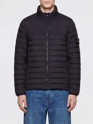 Stone Island Short Water-repellent Recycled Nylon Down Jacket With High Neck - Black