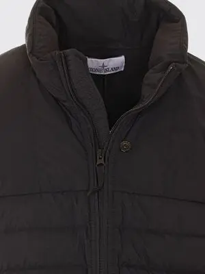 Stone Island Short Water-repellent Recycled Nylon Down Jacket With High Neck - Black